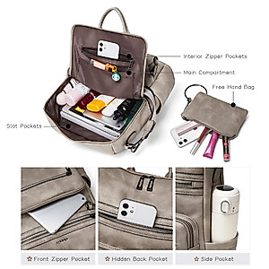 Shrrie Backpack Purse for Women Leather Backpack Fashion Designer Travel Backpack Convertible Shoulder Bag