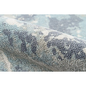 Momeni Illusions Wool Area Rug 5' X 7'6" Blue