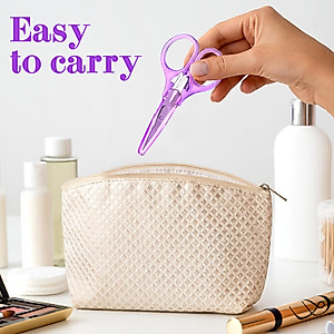 3.4 Inch Craft Scissors, 2 Pcs All Purpose Scissors Scrapbooking Scissors Straight Cutting Mini Scissors with Protective Cover for Embroidery Quilting Sewing Knitting Crafting Cross Stitch Crochet