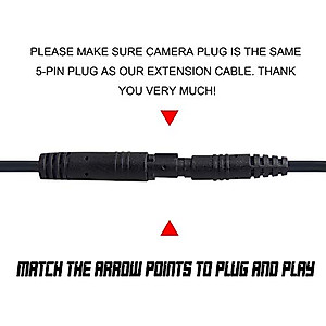 YiePhiot Extension Cord Dash Cam Backup Camera Rear View Mirror Camera Recorder Cable (5-pin 6.5ft/2m)
