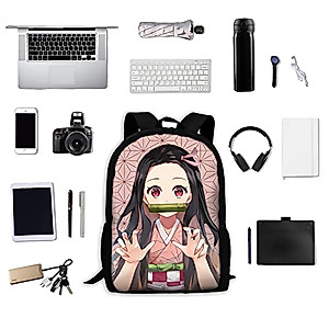 IXUNFOC Anime Cute Backpack 17 Inch Girls Backpack Elementary Middle School Laptop Backpack Bookbag for Travel Hiking (C)