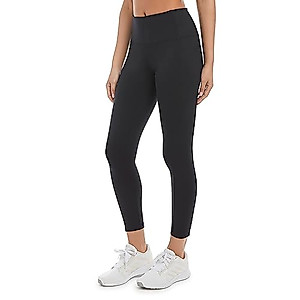 Danskin Women's Double Brushed 7/8 Leggings, Black Salt, Large
