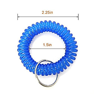 AHIER Pack of 5 Colorful Spring Spiral Wrist Coil Key Chain, Wrist Band Key Ring