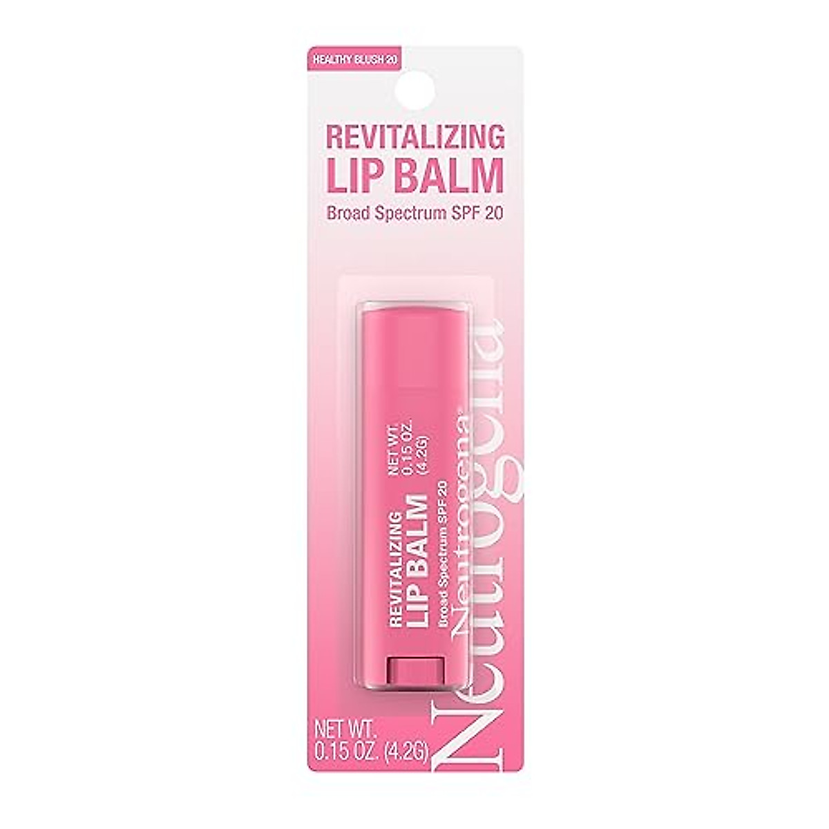 Neutrogena Revitalizing and Moisturizing Tinted Lip Balm with Sun Protective Broad Spectrum SPF 20 Sunscreen, Lip Soothing Balm with a Sheer Tint in Color Healthy Blush 20, .15 oz