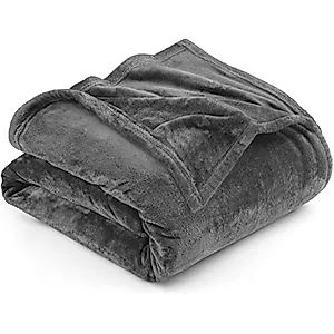 Utopia Bedding Fleece Blanket California King Size Grey 300GSM Luxury Fuzzy Soft Anti-Static Microfiber Bed Blanket (102x96 Inches)