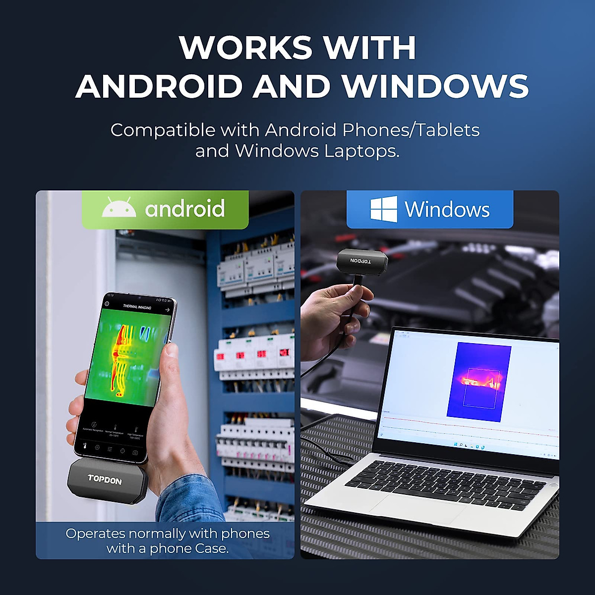 TOPDON TC001 Thermal Imaging Camera Android, 512x384 Super IR Resolution Thermal Imager with Secondary Analysis, Test Report, Temp Alarm, -4°F~1022°F TEM Range for Smartphones(not for iOS)