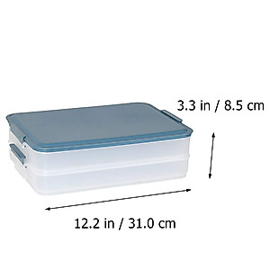 Refrigerator Food Organizer Plastic Food Storage Containers Dumpling Box Food Freezer Box Keep Fruits Vegetables Meat And More Kitche Fridge Freezer (Ink blue) Refrigerator Food Containers