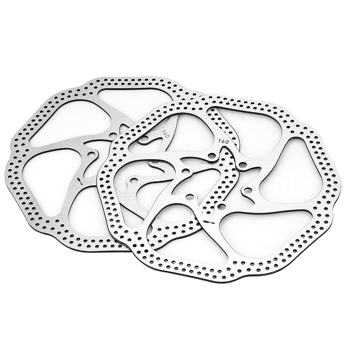 TEUOPIOE Bike Disc Brake Kit, Including Front and Rear Caliper, 160mm Rotor, Mechanic Tool-Free Pad Adjuster for Mountain Bike, Road Bike, Fixed Gear Bike, MTB, BMX