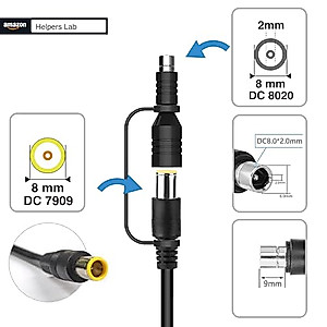 helpers lab 8mm DC7909 Connector to DC8020 Adapter for Solar Panel RV Portable Power Station Solar Generator Compatible with Jackery Explorer Series 3000 2000 1500 1000 Pro 2000 1000 700 Plus -1 PCS