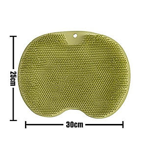 INGVY Dry Brushing Body Brush Reusable Shower Back Scraper Cleaning Brush Foot Wash Mat Multifunction Sucker Wall Mat Rub Foot Arms Body Bathing Tool (Color : Green)