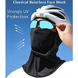Balaclava Ski Mask Head Mask Full Face Mask Windproof Face Cover Sun UV Protection Scarf Men Women Outdoor Sport Cycling Cap (Black)