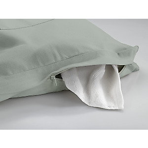 WENKO Laundry Hamper Bag Hanging, Over The Door Basket with Hooks, for Bathroom, Closet, Space Saving Storage, Wall mounted 3.94 x 20.47 x 31.89 in, Sage