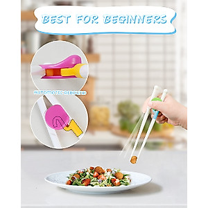 MoHern Kids Chopsticks Training, 6 Pairs Training Chopsticks for Kids, Toddler Chopsticks Provide Help Support for Beginners