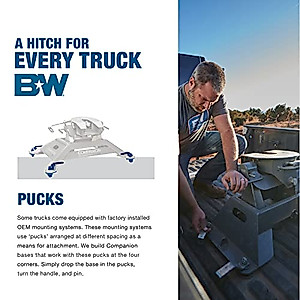 B&W Trailer Hitches 25K Companion OEM Fifth Wheel Hitch - Compatible with Ram OEM Puck System - RVK3600