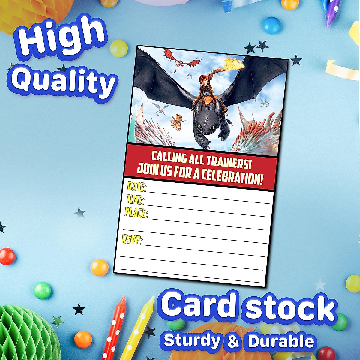 NATURAL BEHAVIOUR 20x how to train Birthday Invitations and Envelopes – Fill-in Happy Birthday Party Invitations for Kids, 6X4 Inches, Postcard Style