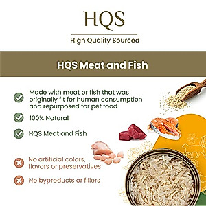 Almo Nature HQS Natural Variety Pack Grain Free, Additive Free Recipes - Chicken w/Duck (6); Tuna w/Sardines (6); Chicken w/Green Beans (6); Mackerel w/ Sweet Potatoes (6) Adult Cat Canned Wet Food