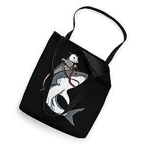 Funny Opossum Riding Shark Tote Bag