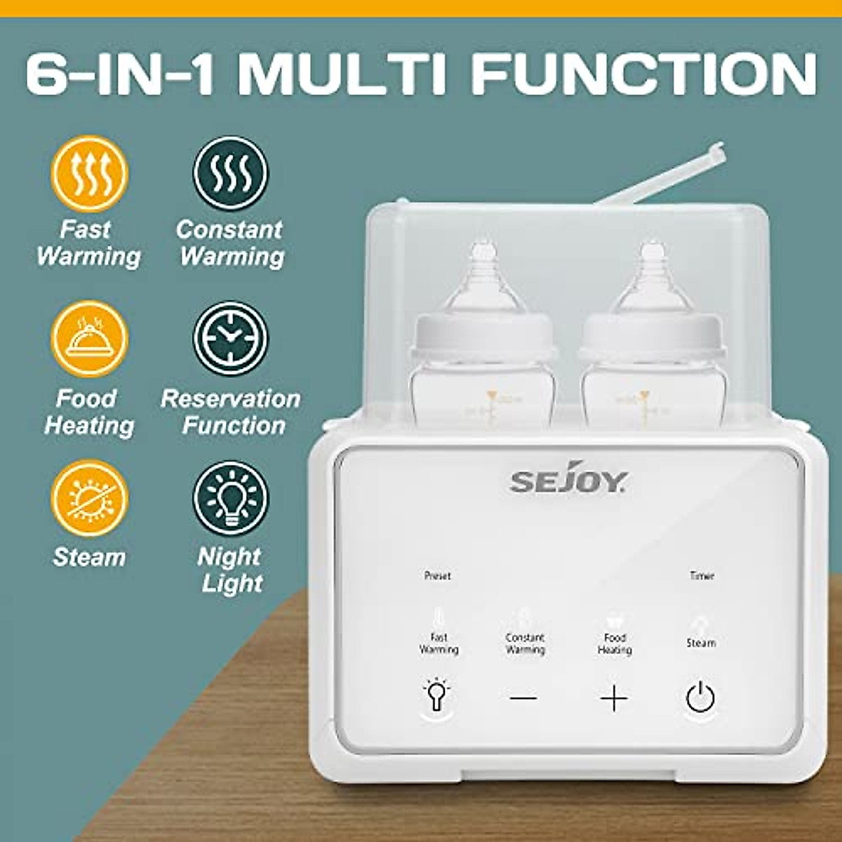 Bottle Warmer for Baby, 6 in 1,breastmilk,Formula Milk Warmer,Baby Food Heating,Baby Milk Warmer,Breast Feeding Essentials and Baby Bottle-Feeding Supplies