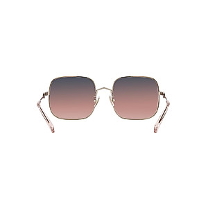 Coach HC7120 Sunglasses, Rose Gold/Navy Pink Peach Gradient, 55 mm