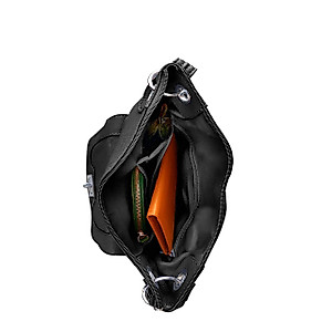 Concealed Carry Gun Purse - Twist Lock Pocket Crossbody Bag by Roma Leathers (Black)