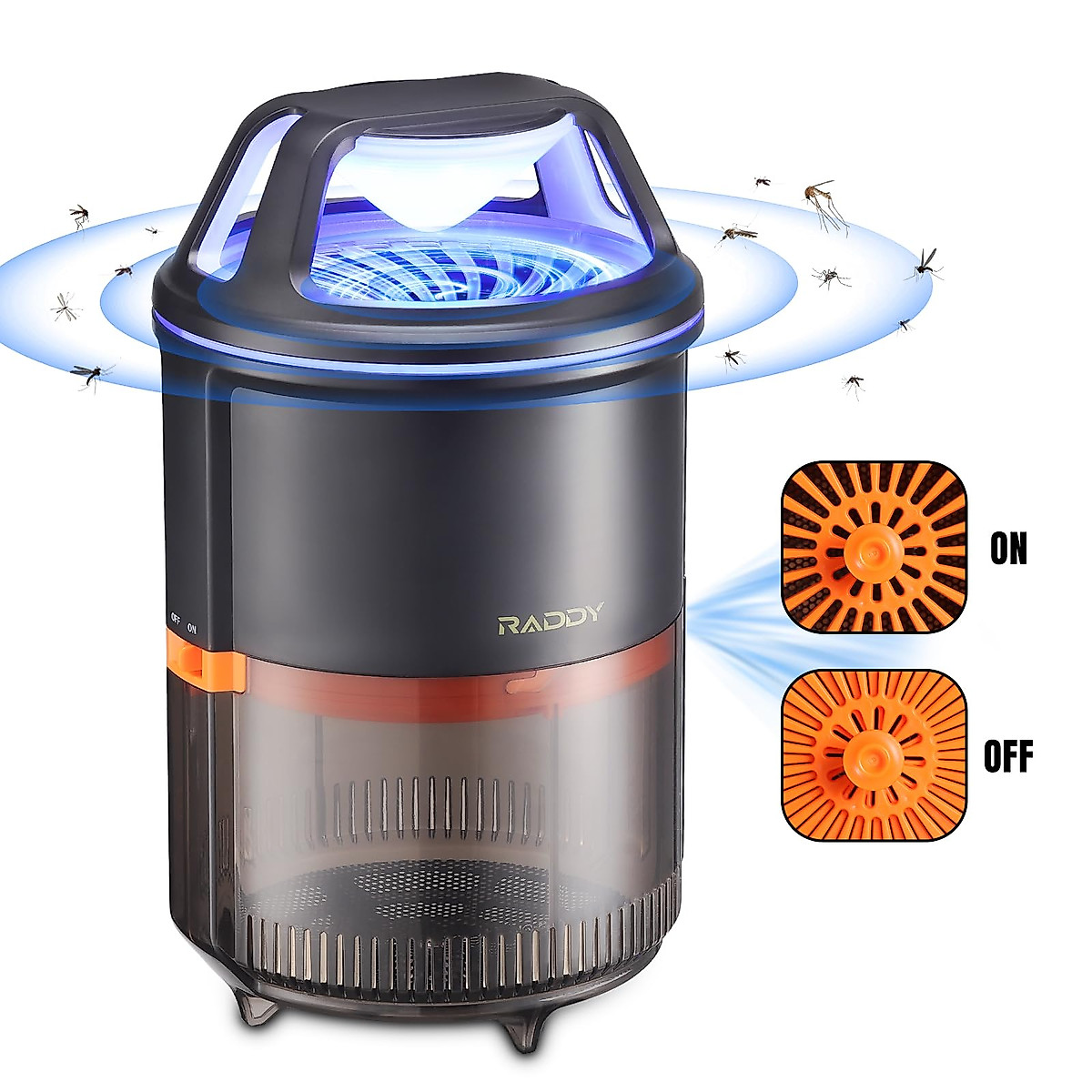 Raddy MS-1 Indoor Insect Trap with Suction, Electric Pest Killer for Fruit Fly/Mosquito/Gnats/Moths, Anti-Escape Net Design, Physical Pest Control, Flying Bug Catcher for Home Kitchen Greenhouse