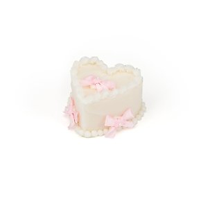 Stylor Coquette Room Decor Aesthetic, Heart Cake Shaped Soy Wax Decorative Candle with Pink Bows for Apartment, Girly Kawaii Cute Stuff for Bathroom Decor. (5 OZ, Vanilla Cream Scented)