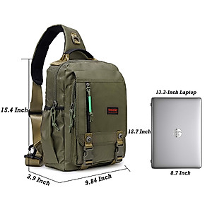 NICGID Sling Bags Chest Shoulder Backpacks, 13.3'' Laptop Backpack Crossbody Messenger Bag Travel Outdoor Men Women