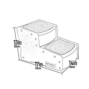 Pet Gear Easy Step II Pet Stairs, 2 Step for Cats/Dogs up to 75-pounds, Portable, Removable Washable Carpet Tread, No Tools Required