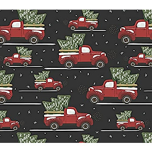 Stesha Party Red Christmas Truck Holiday Wrapping Paper - Folded Flat 30 x 20 Inch (3 Sheets)