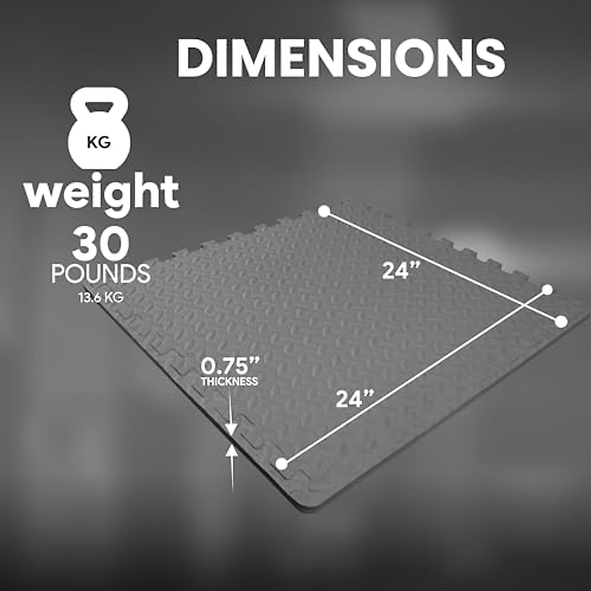 Signature Fitness Puzzle Exercise Mat with EVA Foam Interlocking Tiles for MMA, Exercise, Gymnastics and Home Gym Protective Flooring, 3/4" Thick, 96 Square Feet, Gray