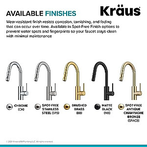 Kraus KPF-2620CH Oletto Single Lever Pull Down Kitchen Faucet, 16 Inch, Chrome (Pack of 4)
