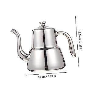 Gadpiparty 1pc Kettle Hand Coffee Maker Pot Electric Vintage Teapot Whistling Retro Coffee Maker Coffee Maker Retro Home Espresso Machine Large Capacity Teapot Stainless Steel Grey