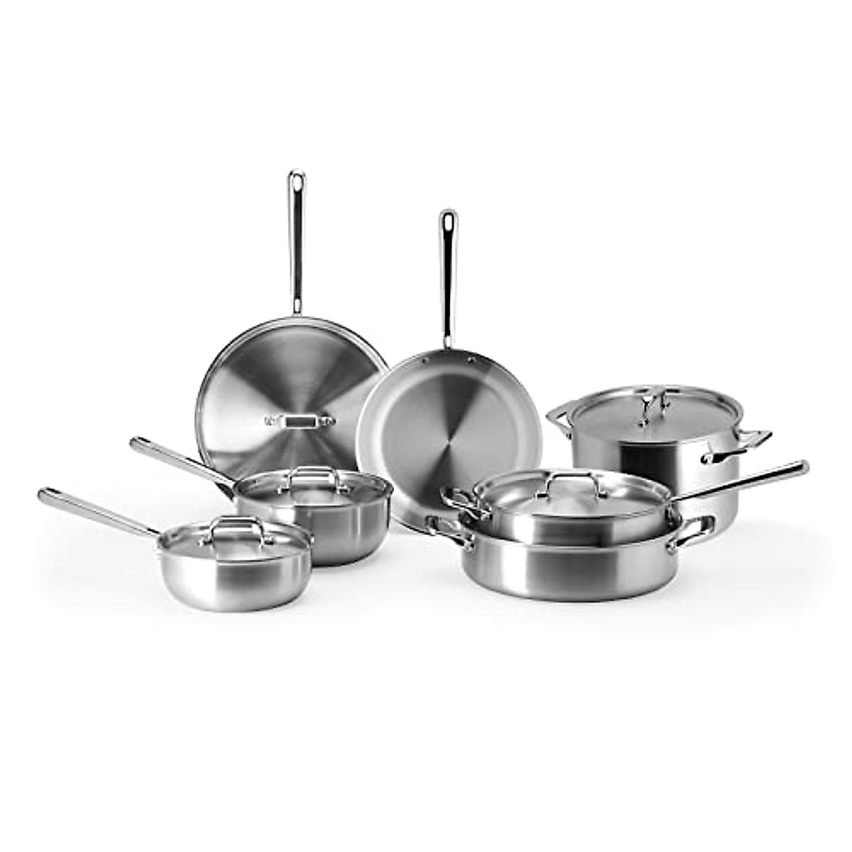 Misen Stainless Steel Pots and Pans Set - Stainless Steel Cookware Set - 12 Piece Complete Kitchen Cookware Sets