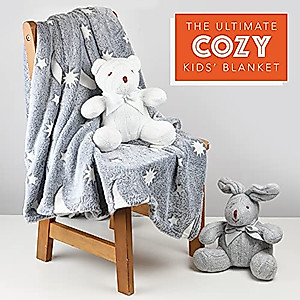 Soft Throw Blanket Camping Blanket Gifts for Boys and Kids Ages 4-14 and for Grandkids - [Gray] Glow in The Dark 50 x 60 Inches Fun, Cozy Fleece Throw Blankets