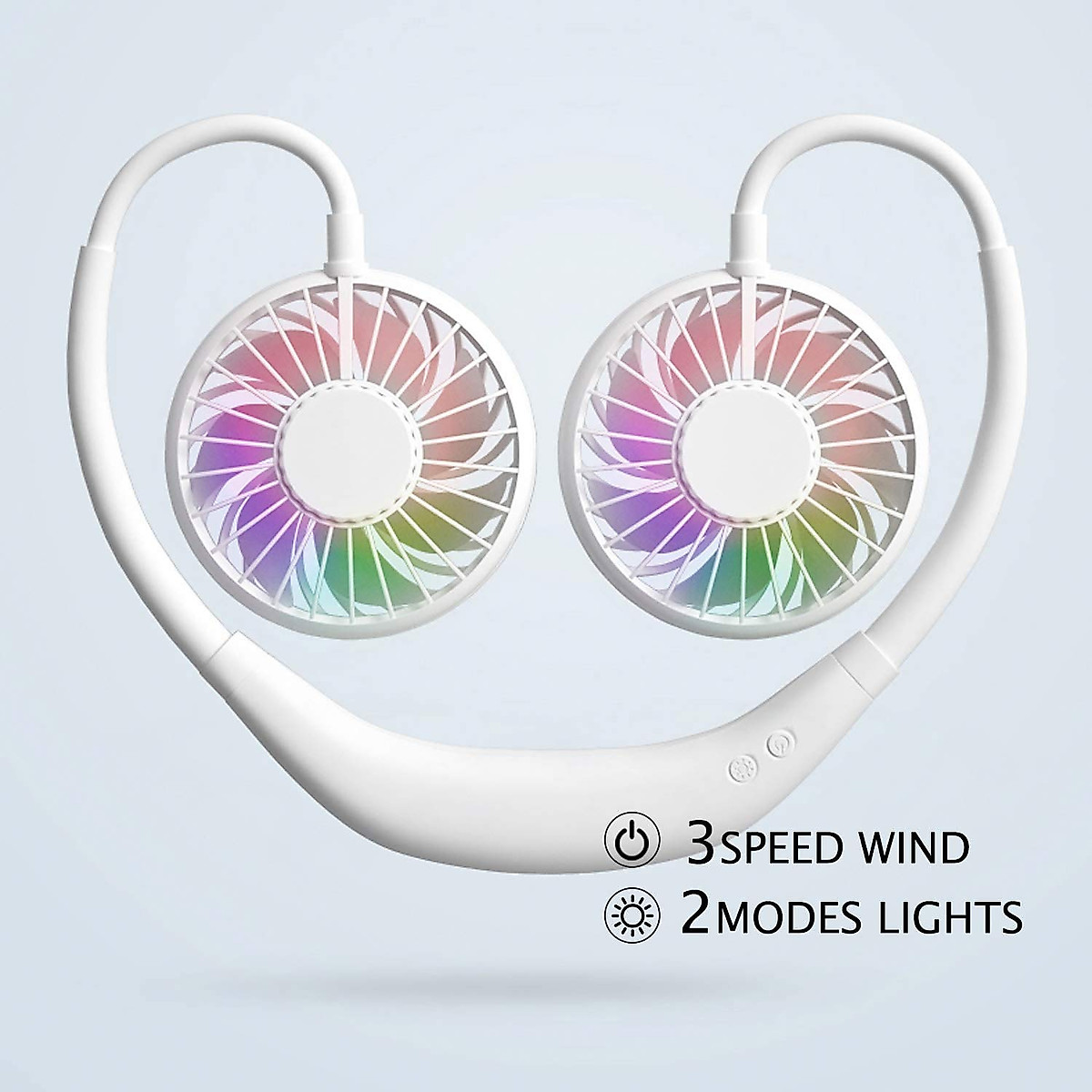 GXDDZM Personal Fans Around Neck Neckband Fan Portable Hanging Fan Mini Hands Free Wearable Sport Fan,2000mAh USB Rechargeable 3 Speeds,LED Silent 360° Direction For Office Outdoor Trave Home