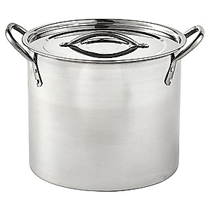 IMUSA Stainless Steel Stock Pot with Lid, 20 Quart, Silver