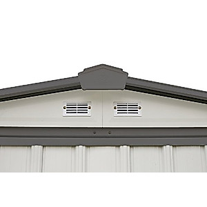 ARROW 6' x 5' EZEE Galvanized Steel Low Gable Shed Cream with Charcoal, Storage Shed with Peak Style Roof