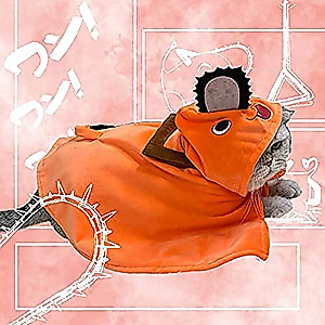 Pet Clothes Cat Cloak Anime Costume Pochita Shape Pet Costume Cloak Pullover Jackets for Small Medium Cat Dog