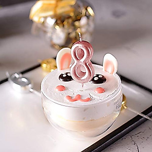 1st Birthday Candle First Year Pink Happy Birthday Number One Candles for Cake Topper Decoration for Party Kids Adults Numeral 1 10 100 11 21 16 14 12 18 13 11 91
