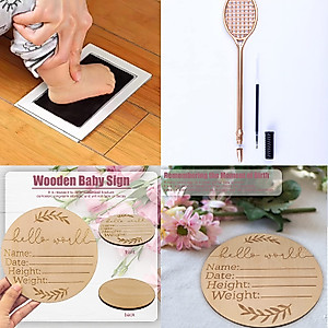 Wooden Baby Announcement Sign, Birth Announcement Sign, Hello World Newborn Sign for Newborn Gift to Baby Shower, Baby Name Announcement Sign Souvenir