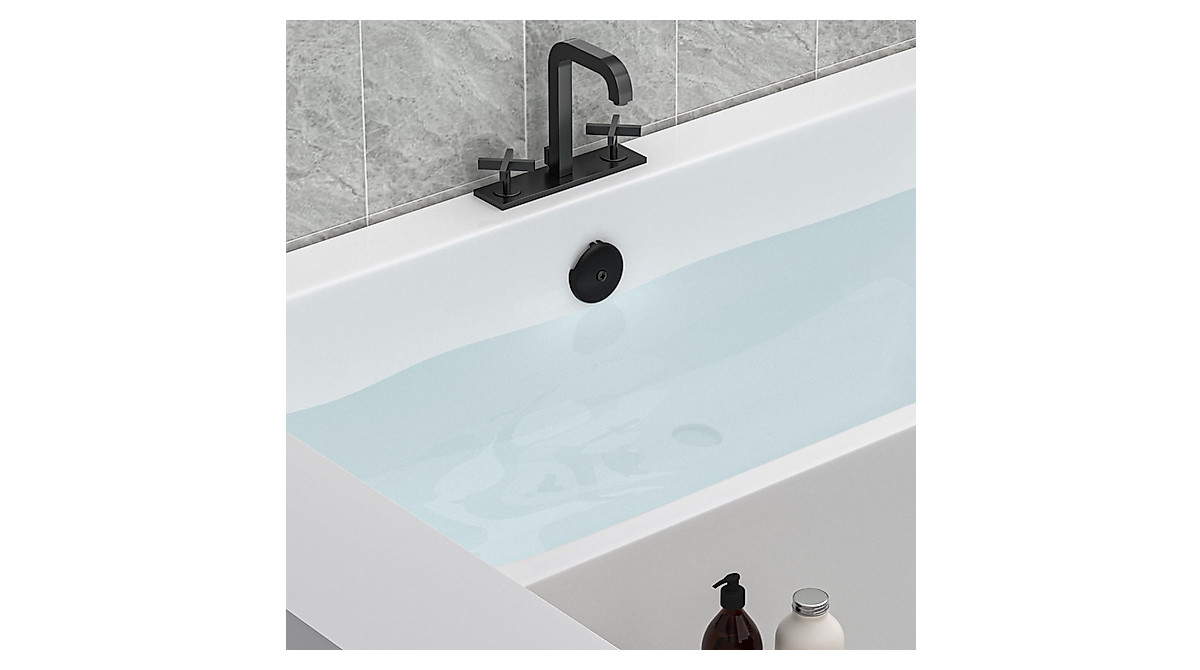 Matte Black Bathtub Overflow Drain Cover - Easy Installation