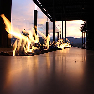 Firegear Line of Fire Match Light Ignition Gas Fire Pit Burner Kit with Drop Pan, 72x16-Inch Pan, 69x10-Inch H Burner, Natural Gas (LOF-7216HMT-N)