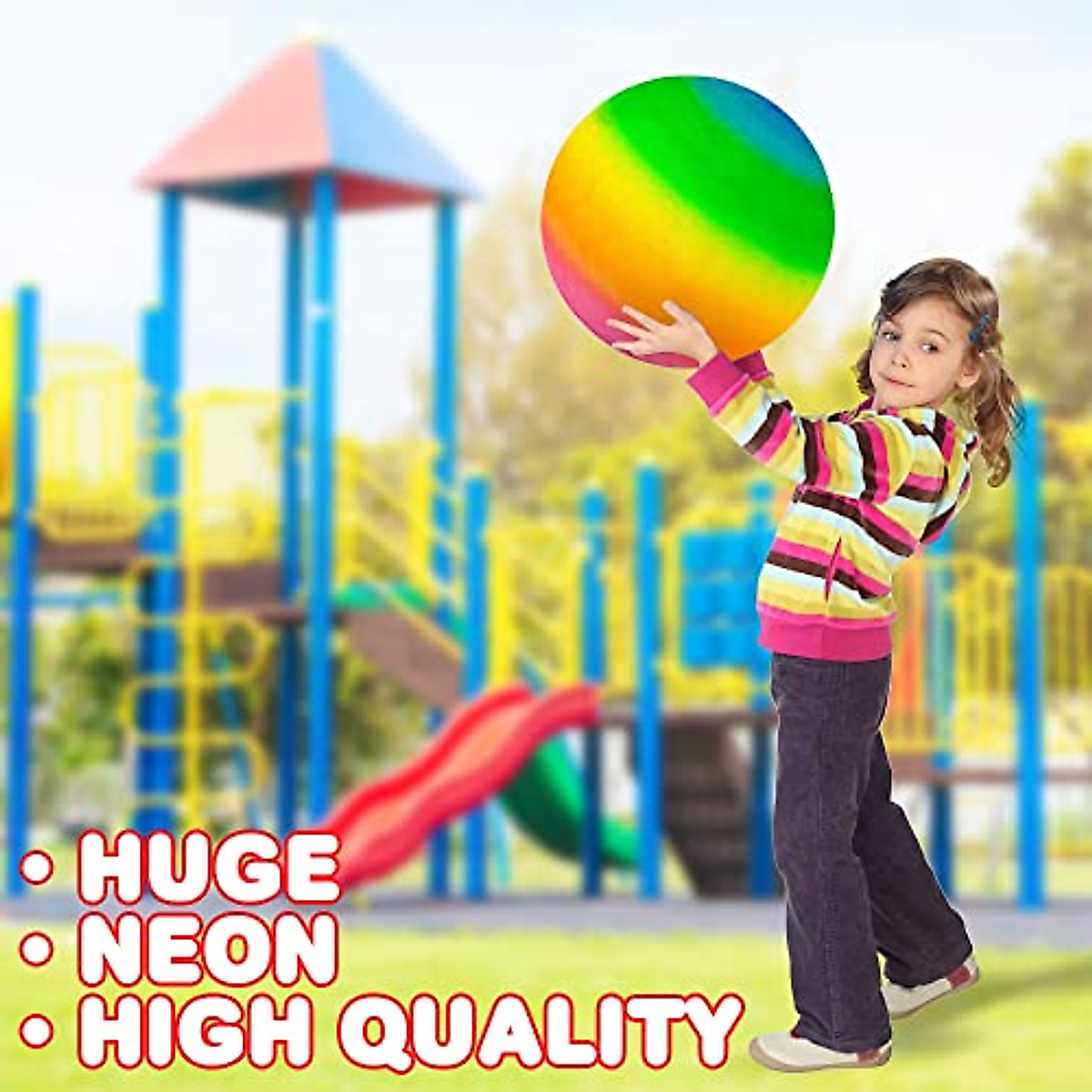 ArtCreativity Rainbow Playground Ball - Durable Fun for Kids