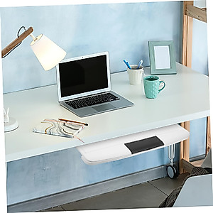 STOBOK Keyboard Tray Under Desk Slide Desk Pp Aluminum Space Saving Out Office Keyboard Stand