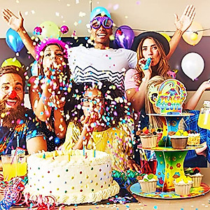3 Tier 60's Hippie Theme Party Decorations 60s Groovy Cupcake Stand Peace Sign Decorations Cupcake Holder Tie Dye Peace and Love Dessert Tower for 60s 70s Hippie Carnival Birthday Party Supplies