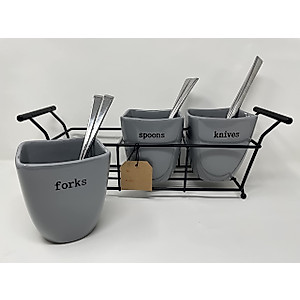 Signature Housewares 07592 Utensil Holders, Medium, Gray