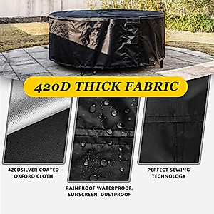 SELUGOVE Patio Furniture Covers, 110inch Round Bar Height Table and Chair Cover, Anti-Fading Cover for Outdoor Furniture Set, UV Resistant