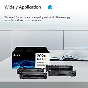 202X Toner Cartridges High-Yield 4-Pack(1BK/1C/1M/1Y) - UOTY Compatible CF500X CF501X CF502X CF503X Toner Replacement for HP Pro MFP M280nw M281fdn M281fdw M281cdw M254nw M254dw M254dn Printer