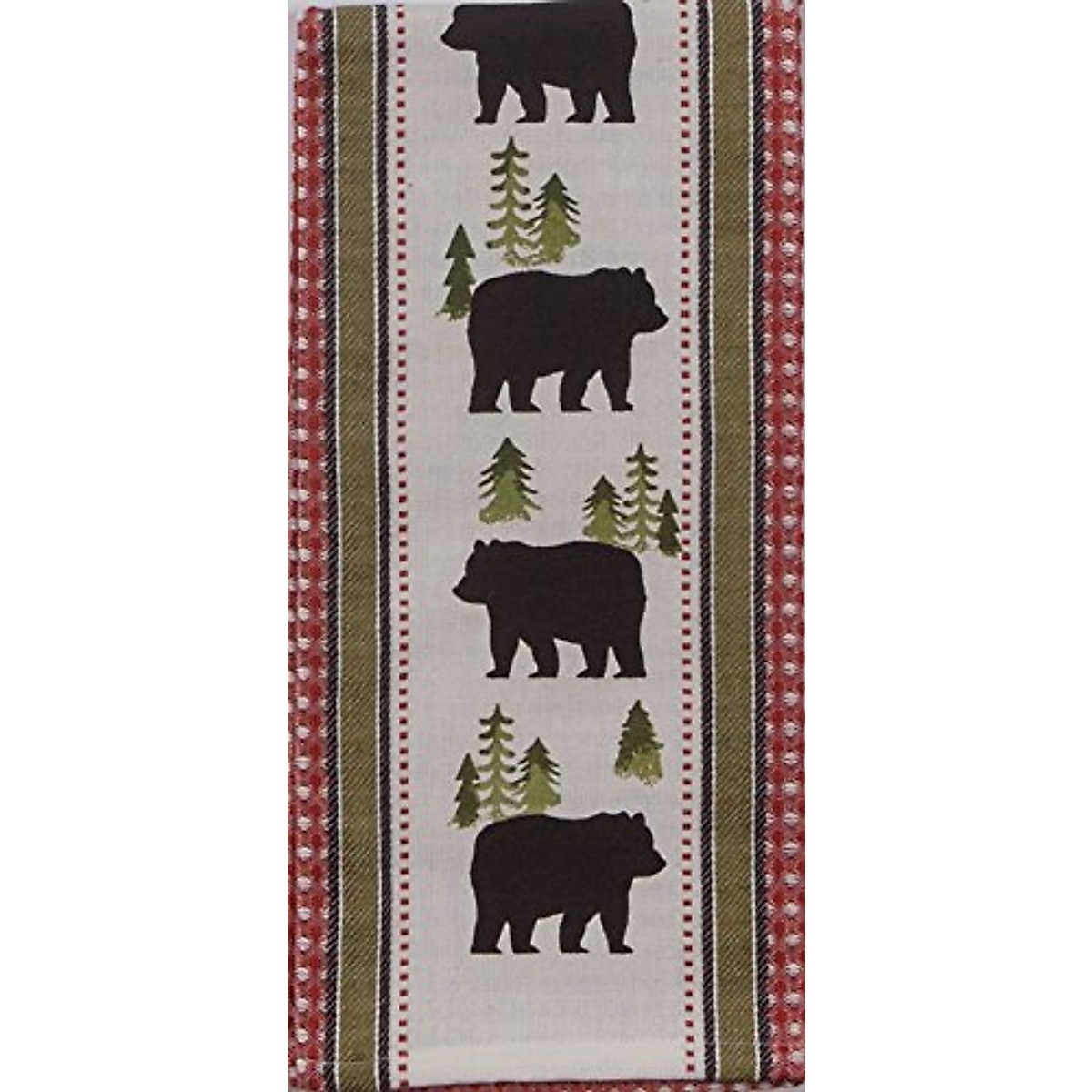 Cabin Lodge Themed Wilderness Kitchen Towels With Bear And Moose, 2 Piece Bundle