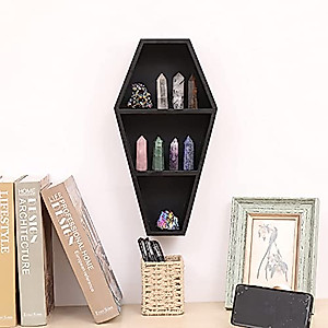 U/D Coffin Shelf Coffin Bookshelf Gothic Room Decor Floating Shelves Witchy Gifts for Halloween,Grunge Room Decor,Skull Wall Decor